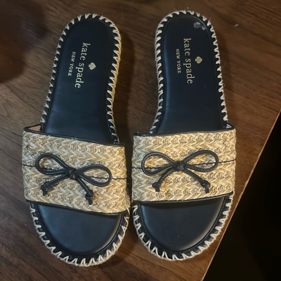 kate spade | Shoes | Kate Spade Savoy Raffia Espadrille Slide Sandals ...